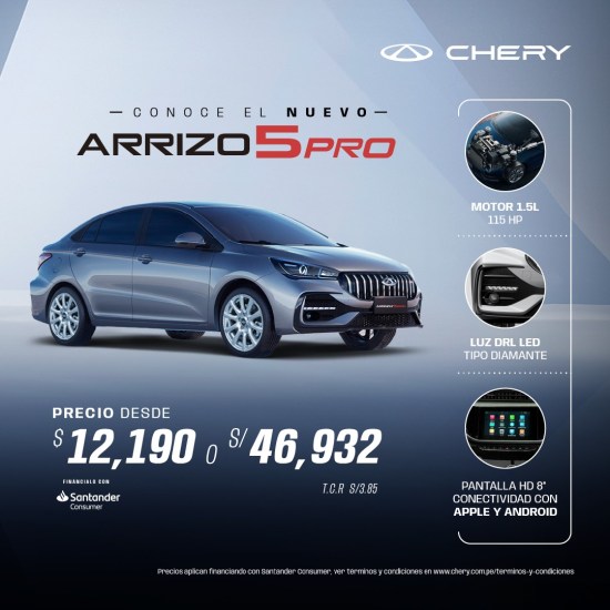 Chery presenta el nuevo Arrizo 5 Pro: Un sedán que redefine la ...